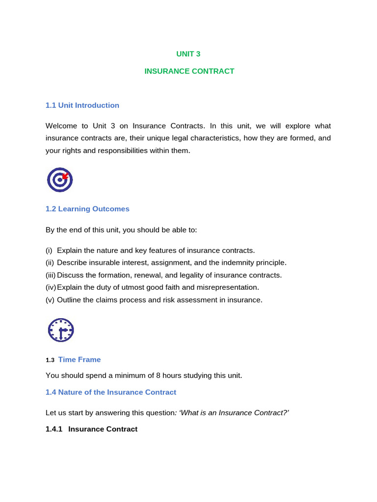Unit 3 - Insurance Contract | PDF | Insurance | Underwriting