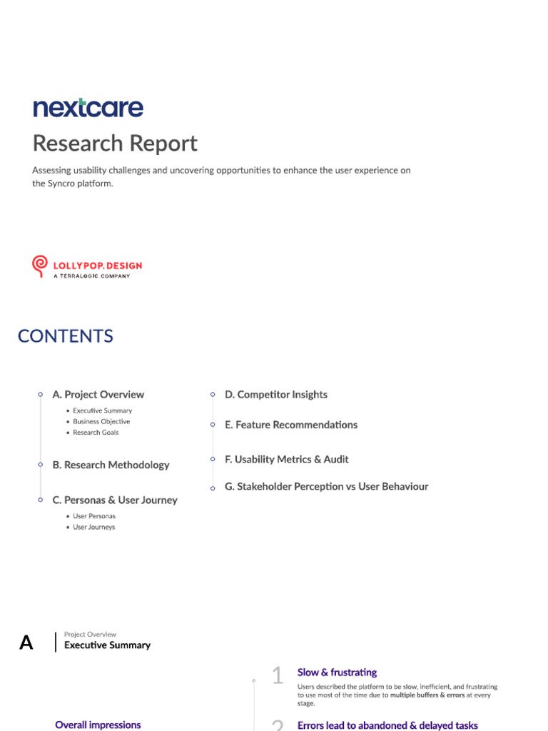 Research Report Nextcare Syncro | PDF | Usability | Microsoft Excel