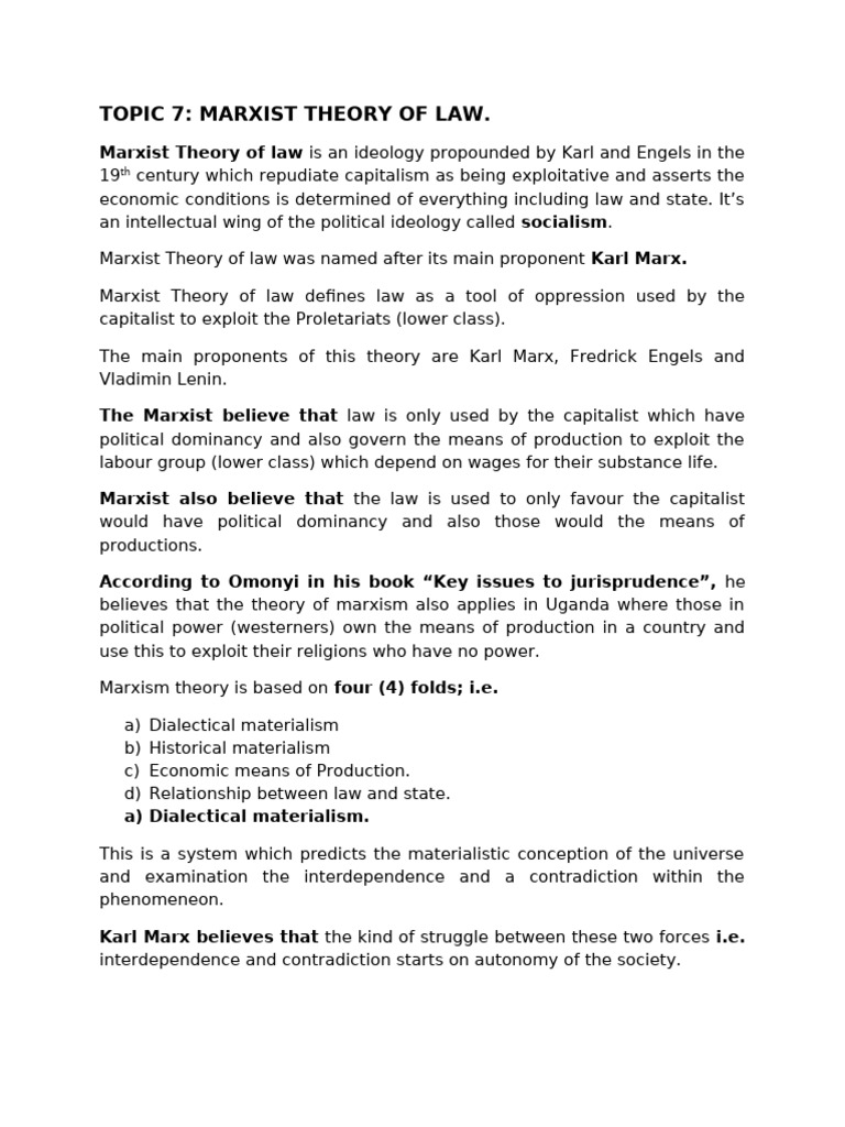 Marxist Theory by Rajab Nsereko-1 | PDF | Marxism | Karl Marx