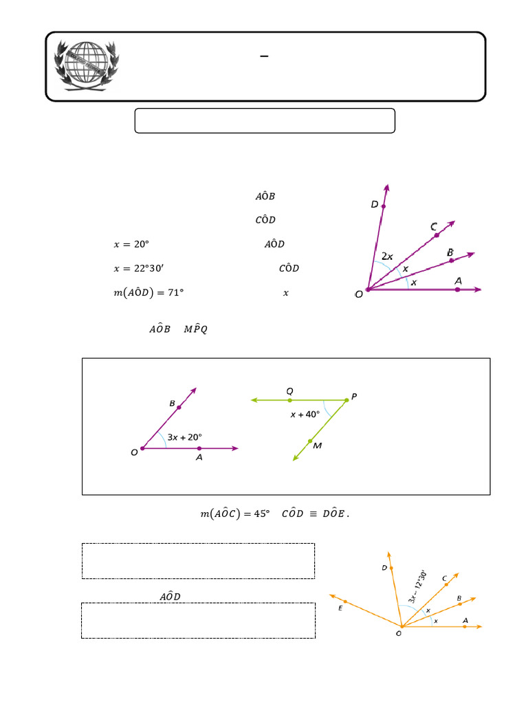 Lista 03 8º Ano Ângulos Editada | PDF
