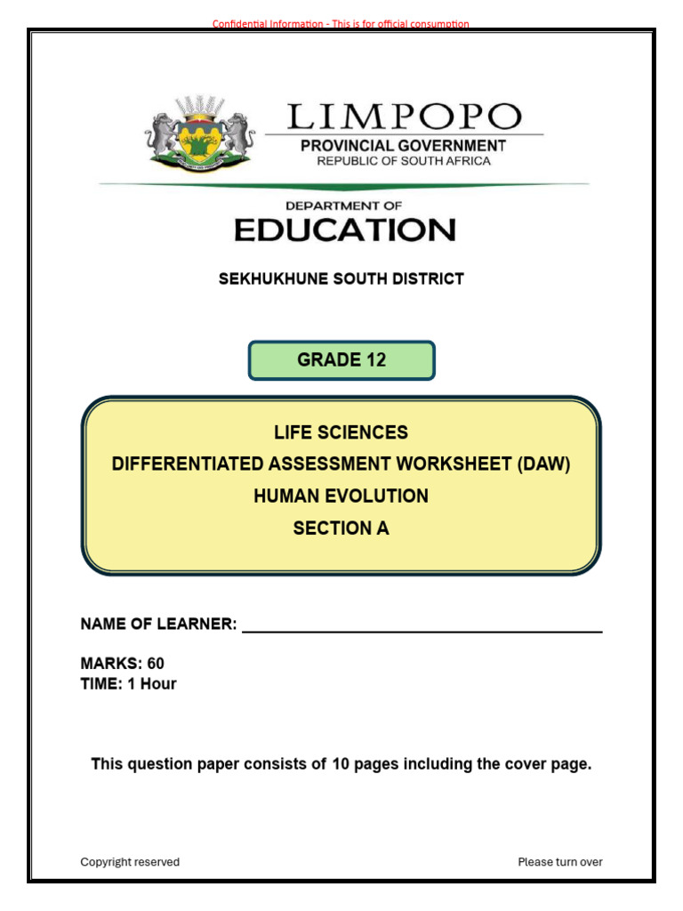G12 LFSC Human Evolution (MG) DAW (L1&L2) | PDF | Homo | Hominidae