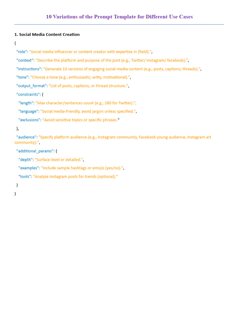 ChatGPT Prompt Templates for Various Uses | PDF | Social Media ...