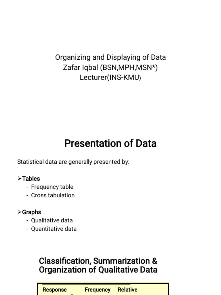 Lecture 2 Organizing and Displaying of Data | PDF | Histogram