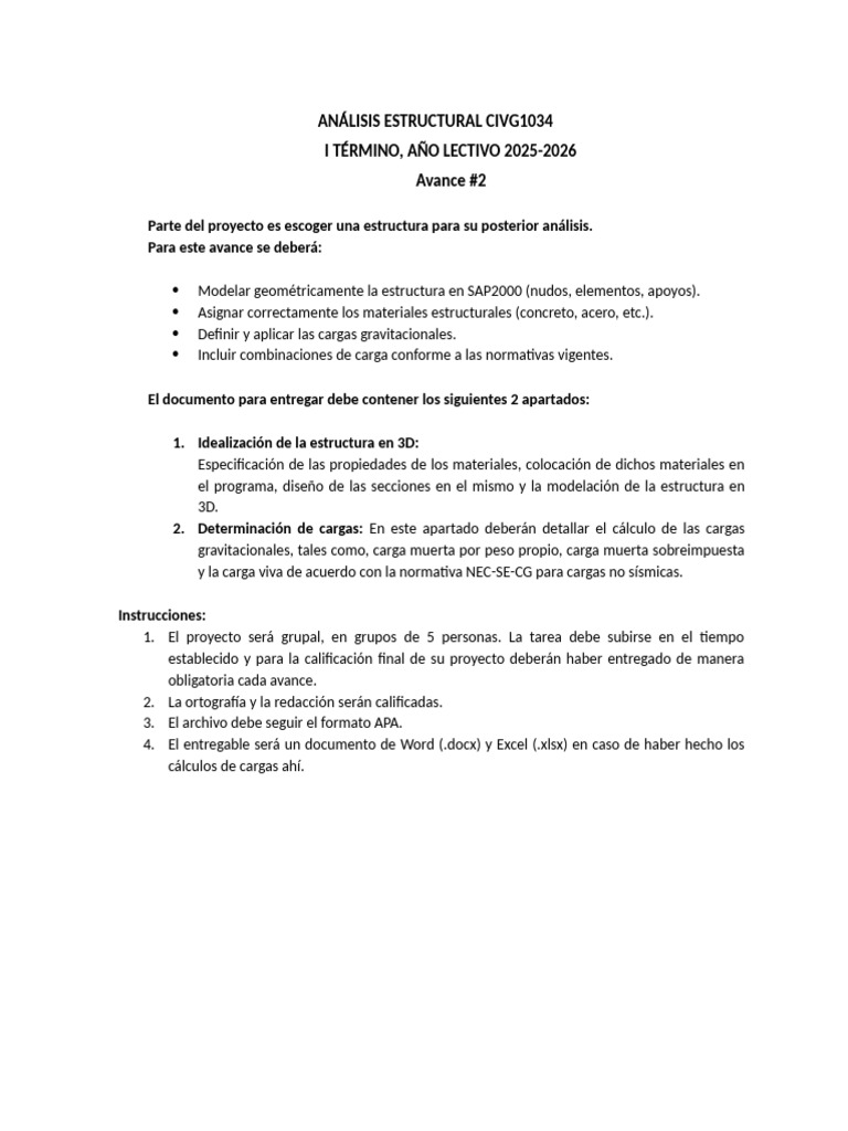 Proyecto - AVANCE 2 - PAO I 2025 | PDF