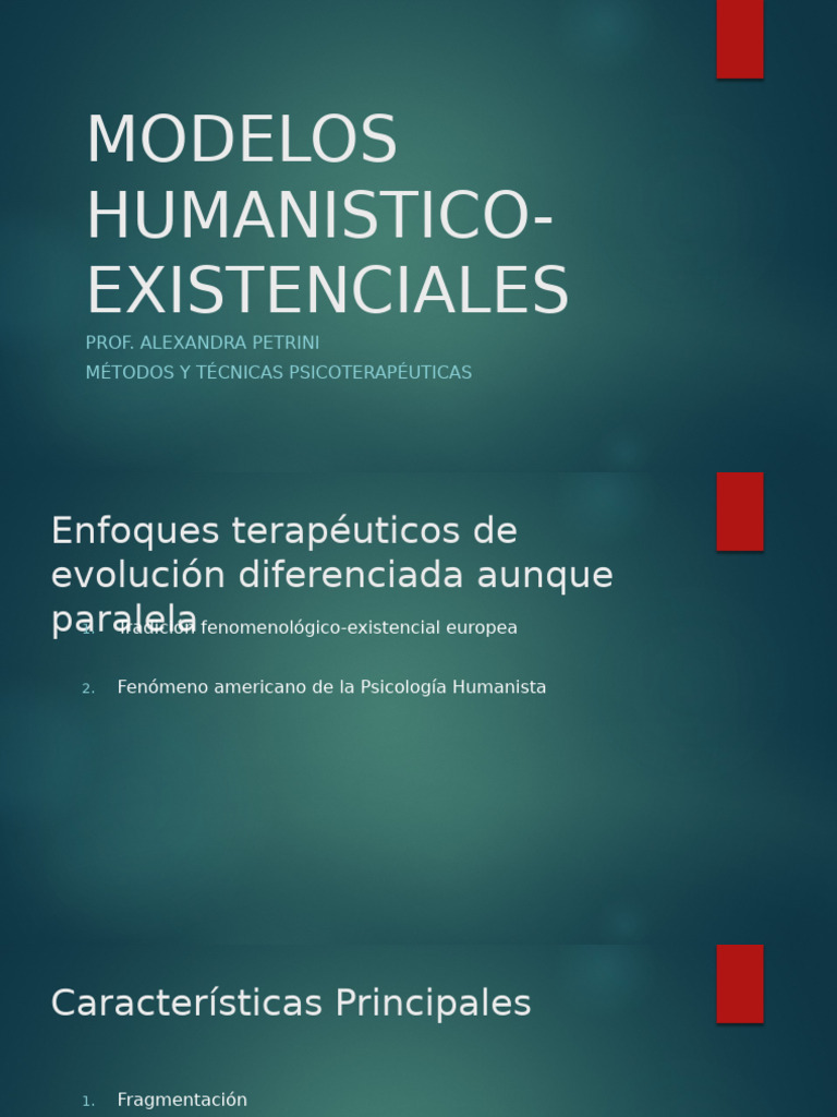 Modelos Humanistico-Existenciales | PDF | Terapia Gestalt | Psicologia humanista
