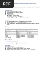 Iodine Starch Test Procedure and Results | PDF | Starch | Foods