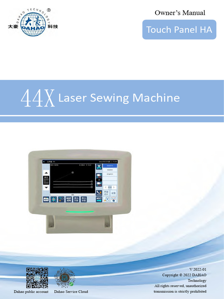 6E44XLaser Sewing Machine (Touch Panel HA) Operation Manual (2022-01F) | PDF | Parameter ...