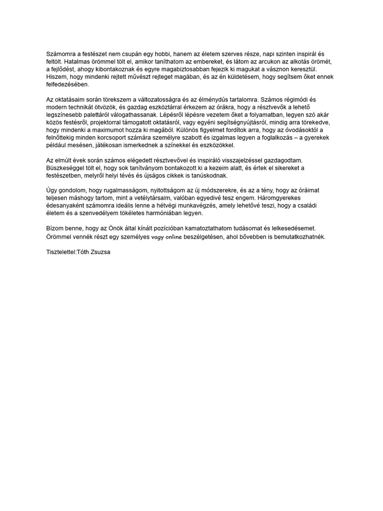 Motivációs Levél | PDF