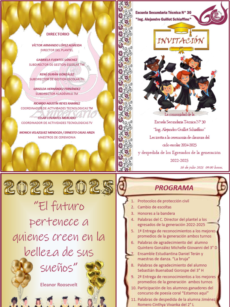 Invitación Ceremonia de Clausura 2024-2025 | PDF