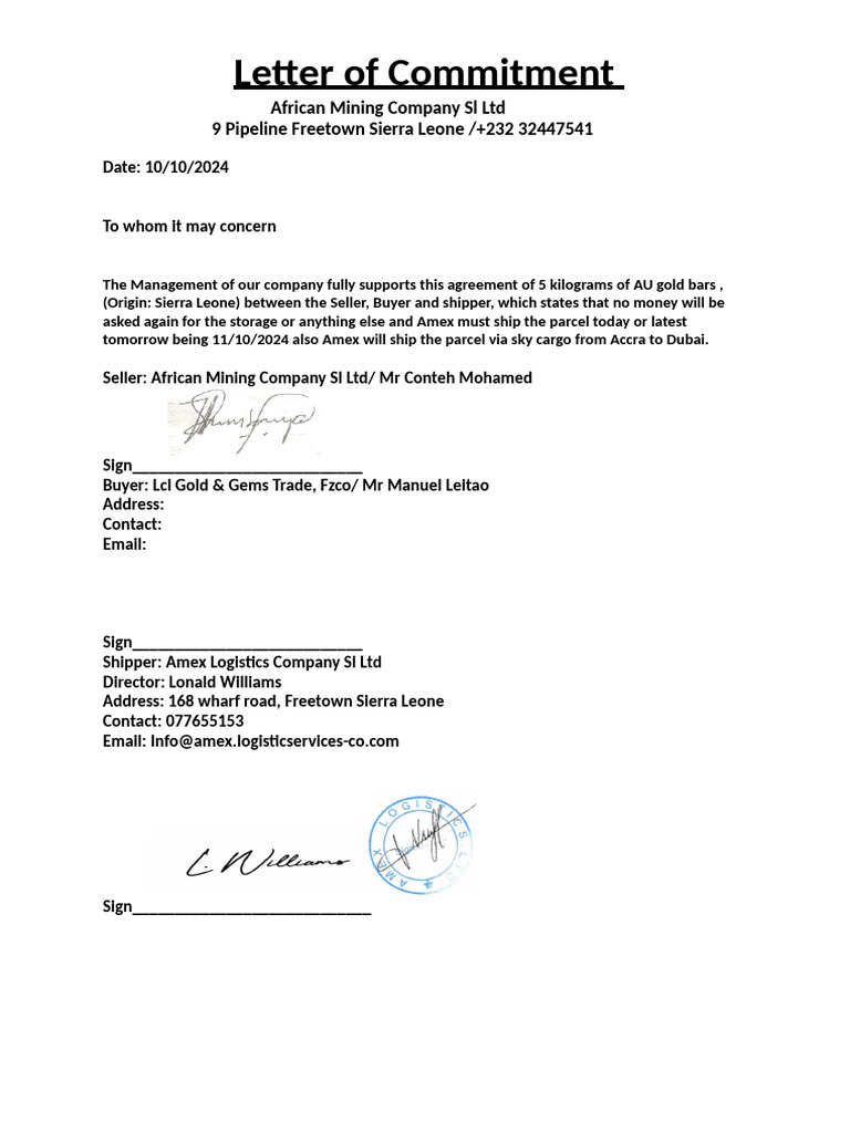 Commitment Letter | PDF