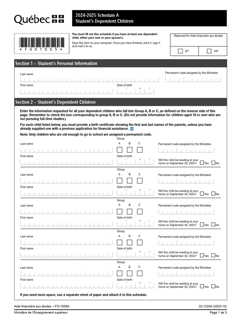 1005 未成年子女表Schedule dependent children 2024 2025 | PDF | Academic Degree | Educational Stages
