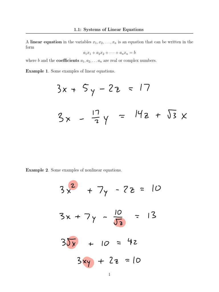 Understanding Linear Equation Systems | PDF | Matrix (Mathematics ...