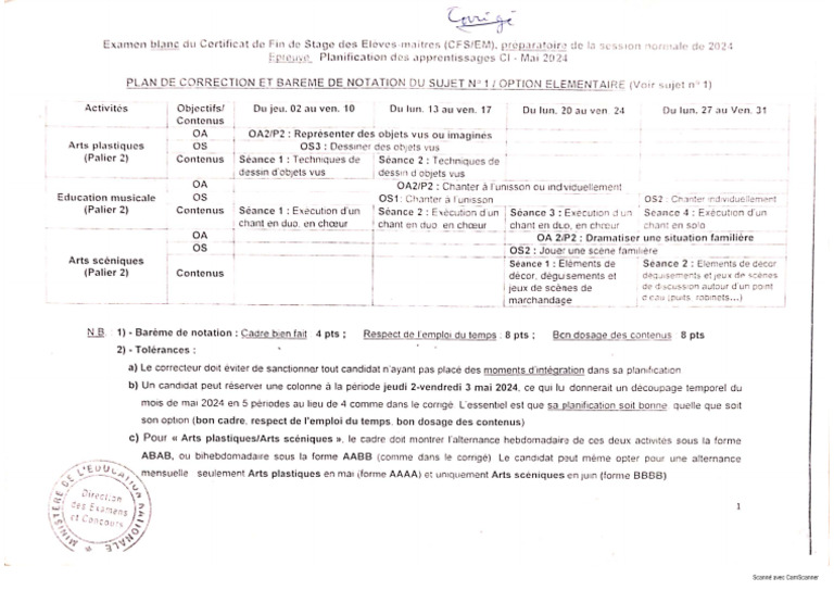 Corrig-planification | PDF