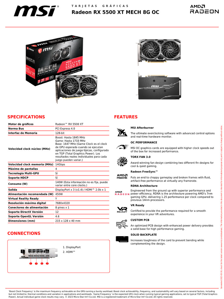 Radeon RX 5500 XT Graphics Card Specs | PDF | Graphics Processing Unit ...