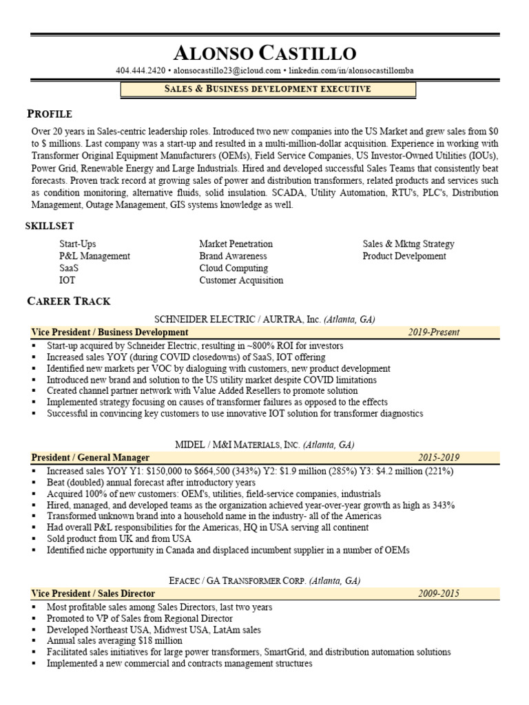 Sales Executive Profile: Alonso Castillo | PDF | Scada | Automation