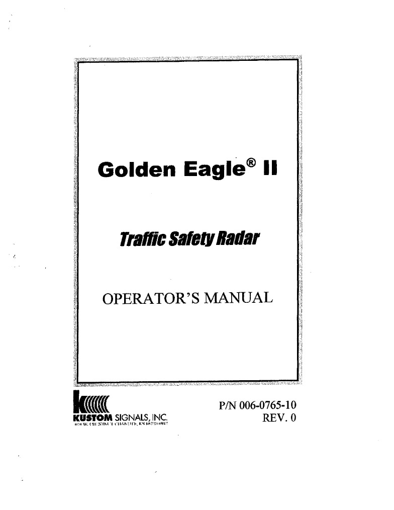 Kustom Signals Golden Eagle II Radar Op Man | PDF | Nature