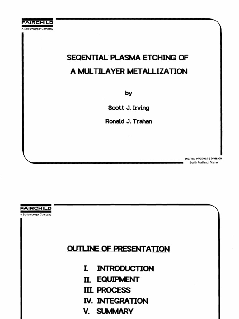 Sequential Plasma Etch presentation | PDF | Materials | Semiconductors