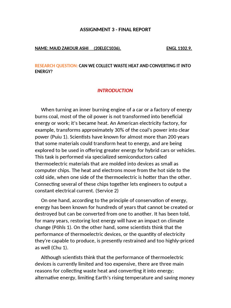 Can We Collect Waste Heat and Converting It Into Energy | PDF | Heat ...