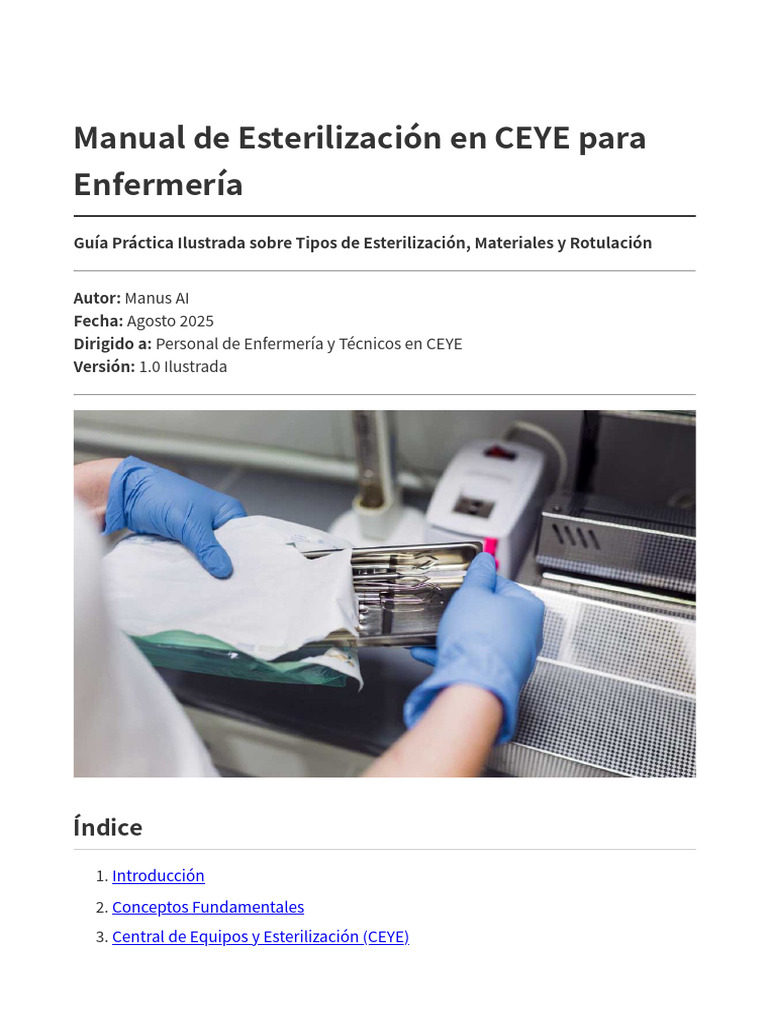 Manual Esterilizacion CEYE Ilustrado | PDF | Esterilización (Microbiología) | Microorganismo