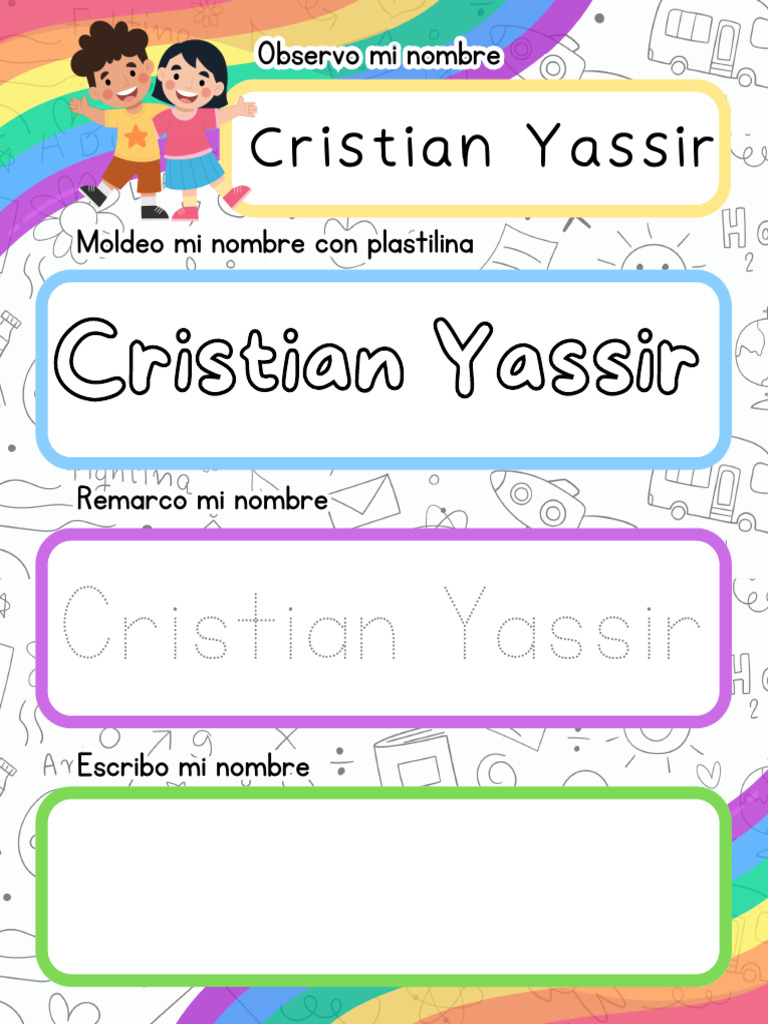 Hoja de Trabajo Para Escritura Del Nombre Ilustrativo Colorido_20250810 ...