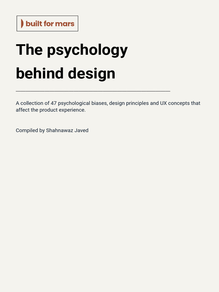 Psychological Biases in UX Design | PDF | Self Control | Self-Management