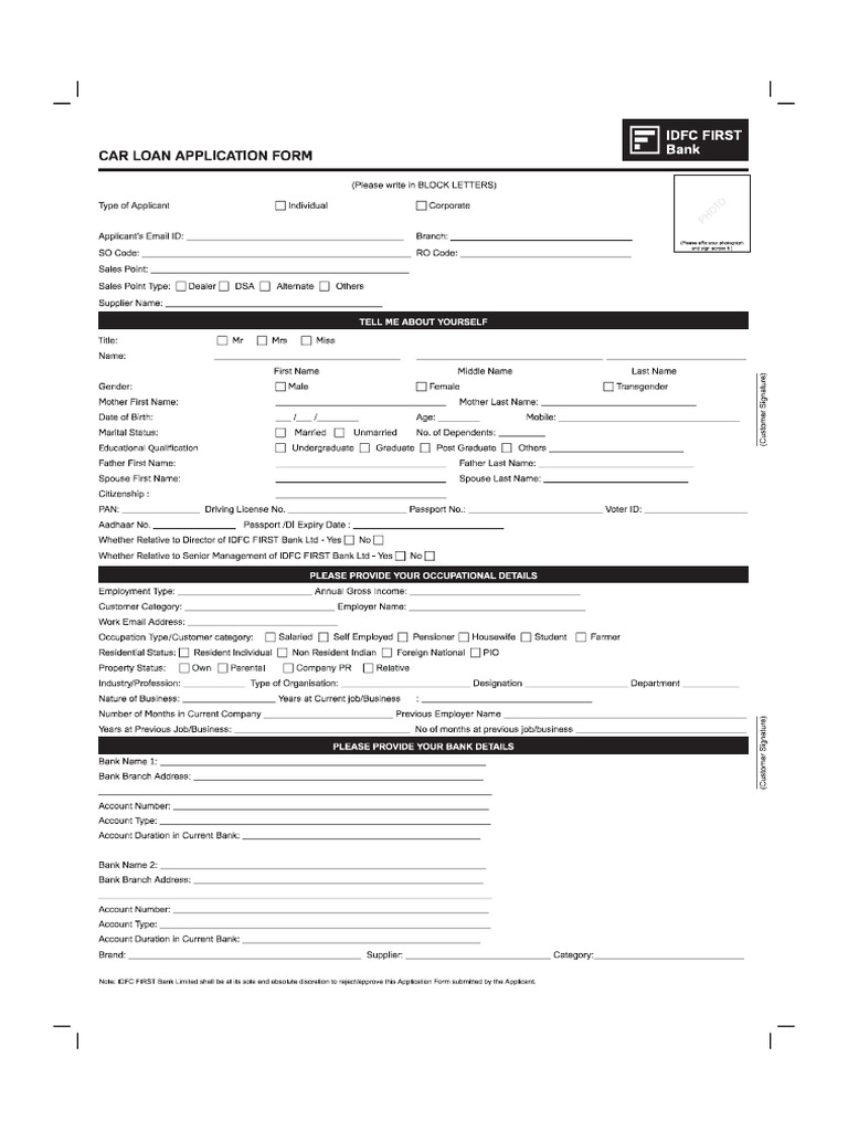 New Car Application Form New | PDF