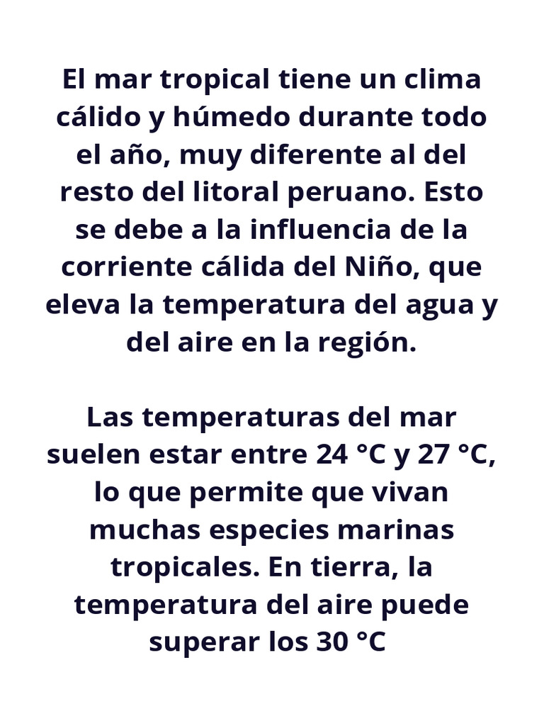 El Mar Tropical Tiene Un Clima Cálido y Húmedo Durante Todo El Año, Muy ...