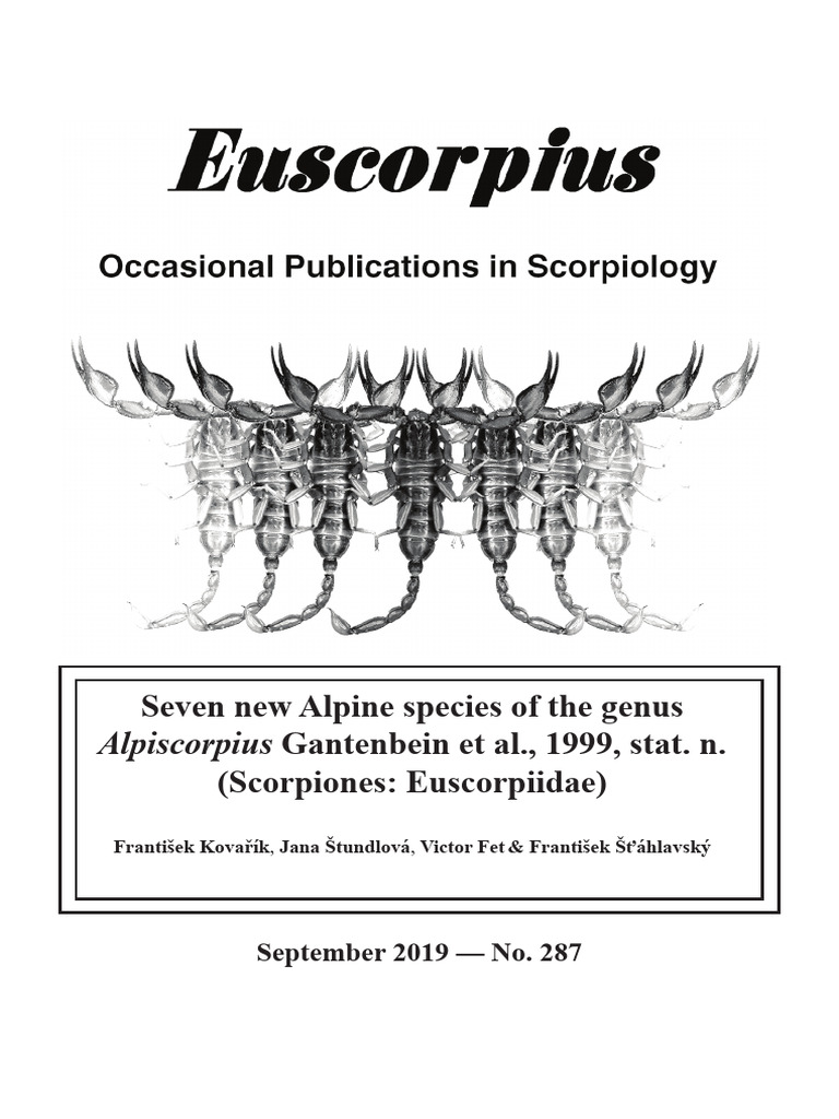 Seven New Alpine Scorpion Species | PDF | Species | Taxonomy (Biology)