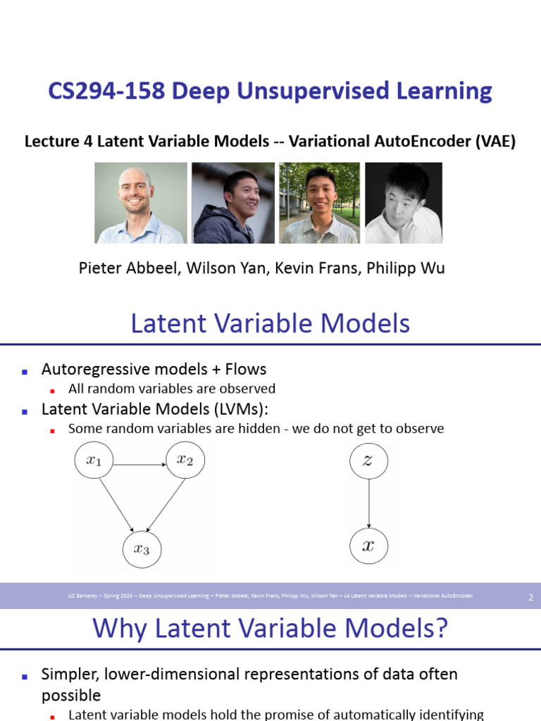 L4 Latent Variable Models - VAE (SP24) | PDF | Statistical Theory | Machine Learning