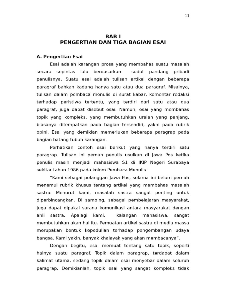 Struktur dan Cara Menulis Esai | PDF