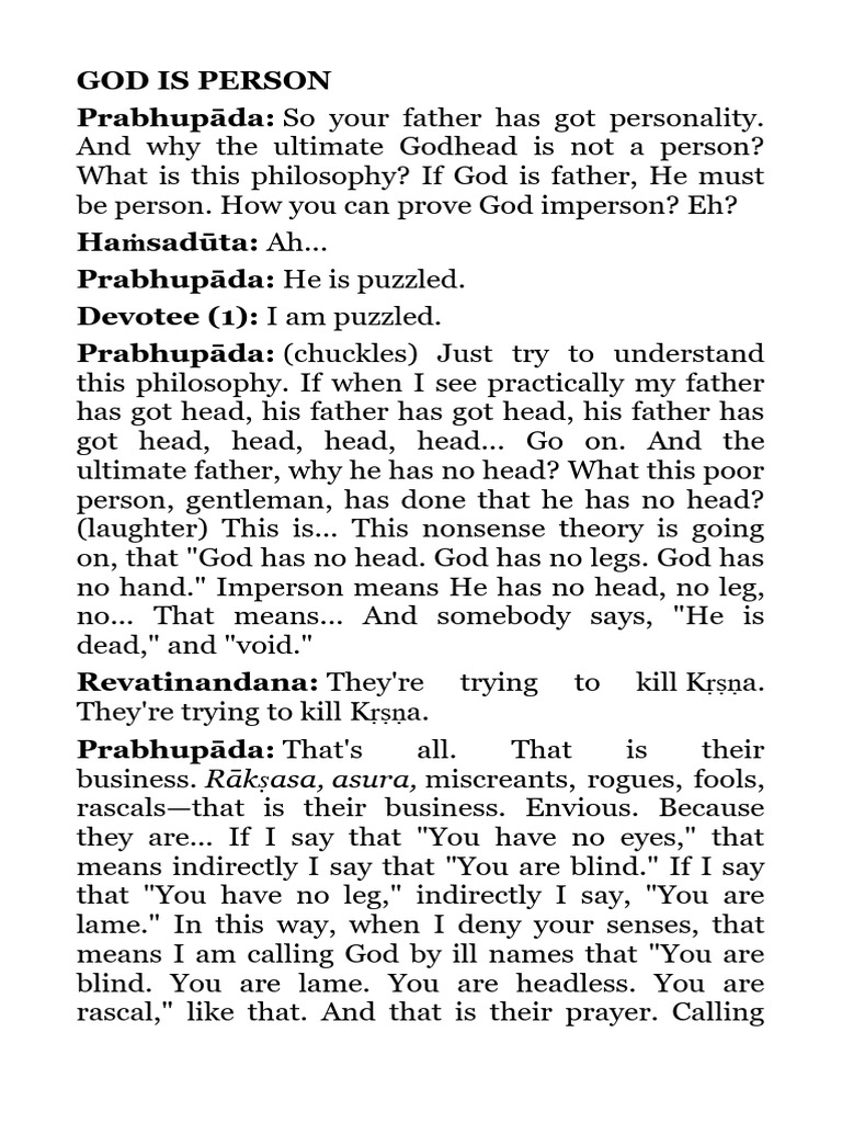 God as a Personal Entity Explained | PDF | Meditation | Bhakti