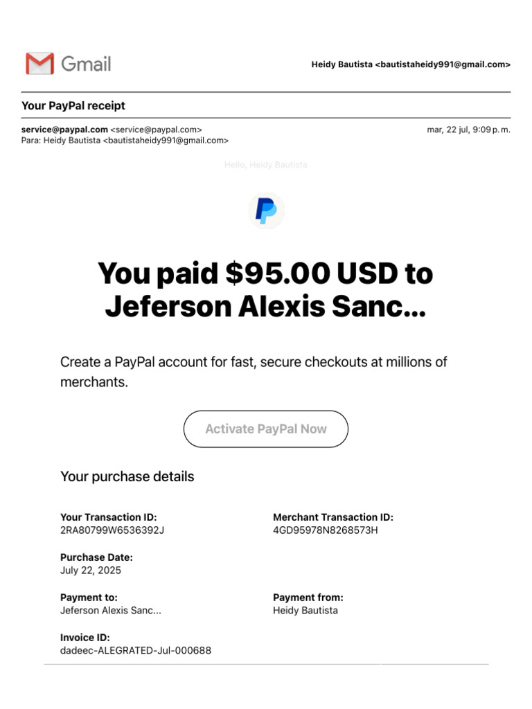 Your PayPal Receipt | PDF