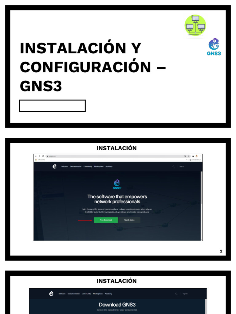 Instalación y Configuración - Simulador GNS3 | PDF