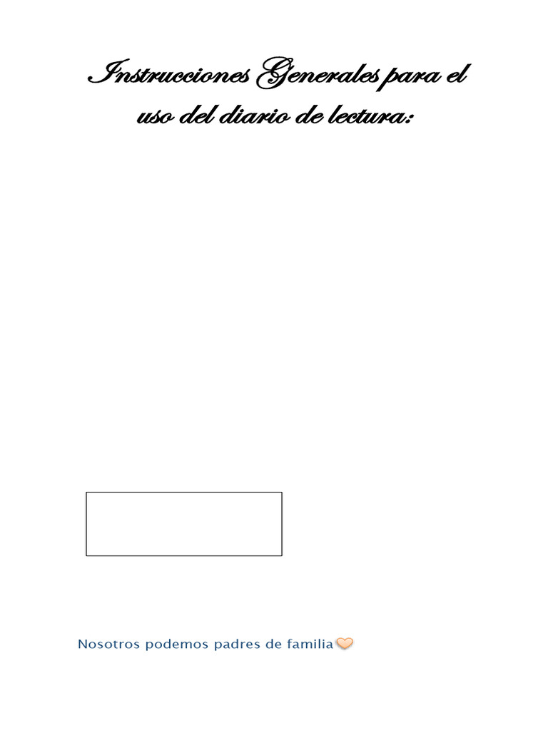 Diario de Lectura: Instrucciones y Ejemplos | PDF | Sicología ...