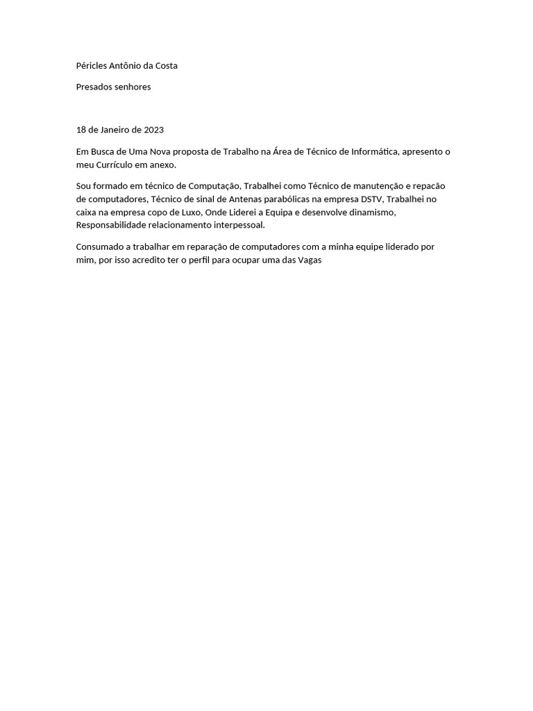 Péricles Antônio Da Costa | PDF