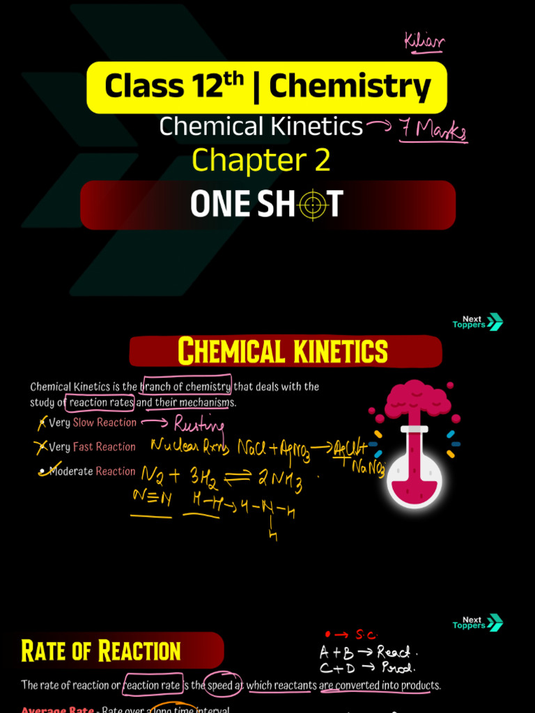 Oneshot Chemical Kinetics Class 12 | PDF