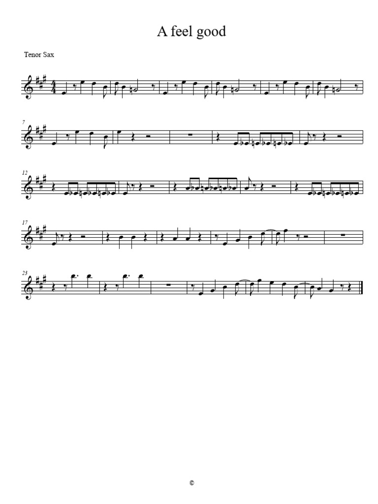 A Feel Good - SX Tenor | PDF