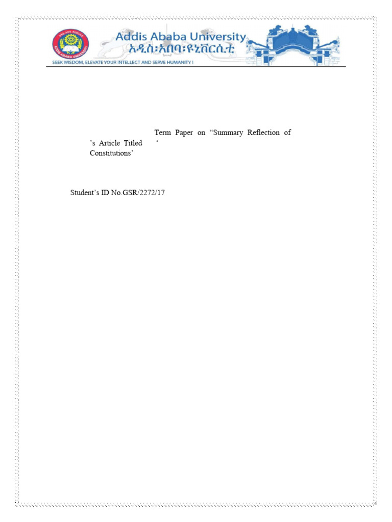 2nd Assignment on Separation of Powers in Africa | PDF | Separation Of ...