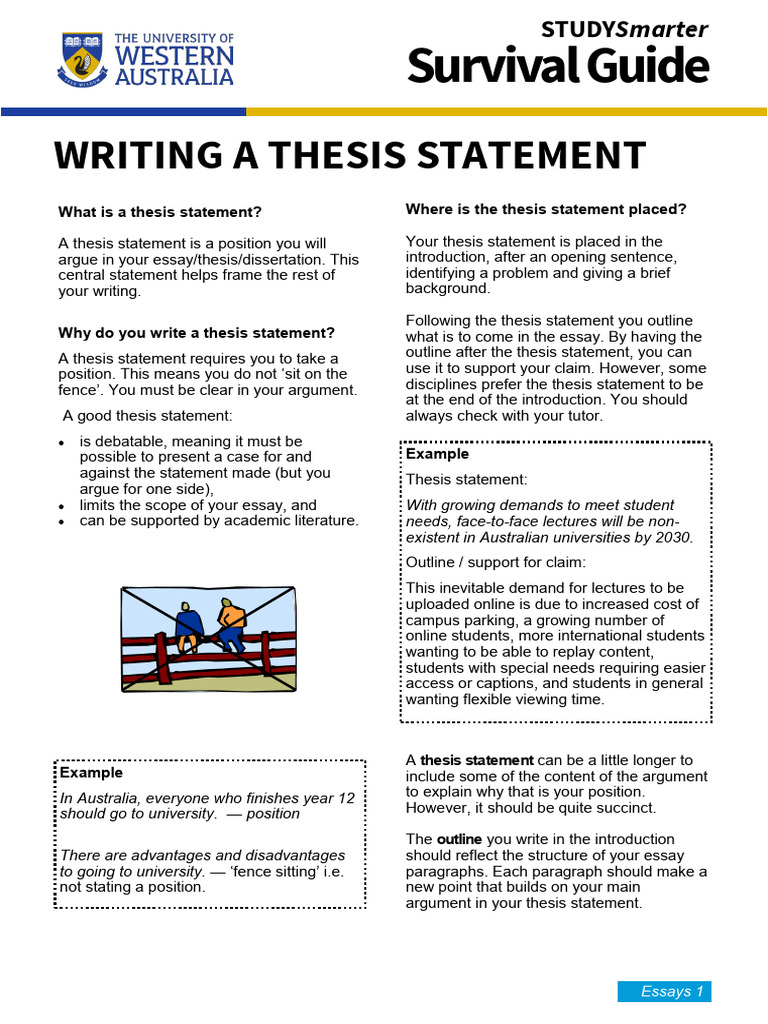 Writing A Thesis Statement | PDF | Essays | Thesis