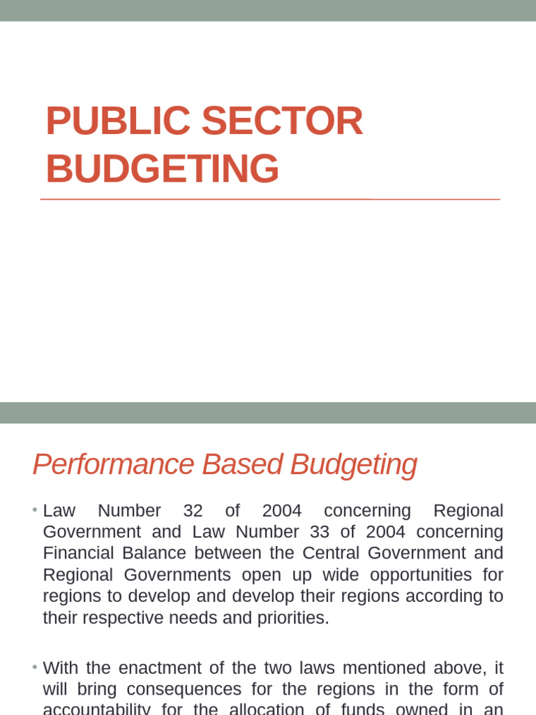 Performance-Based Budgeting in Public Sector | PDF | Budget | Accrual