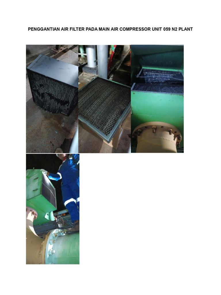 Penggantian Air Filter Pada Main Air Compressor Unit 059 n2 Plant | PDF