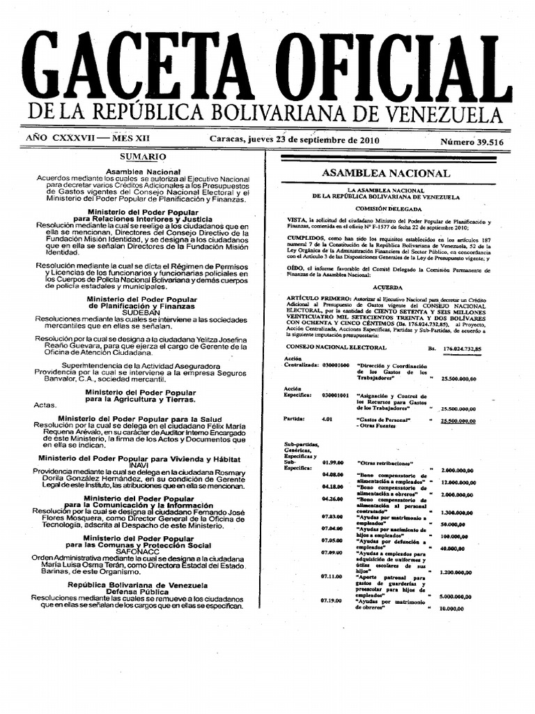 Go 39516 Regimen de Permisos de Los Funcionarios Policiales 230910 | PDF