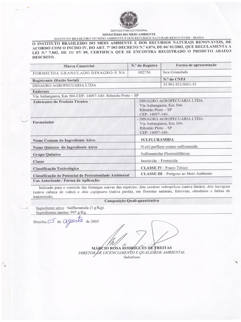 2017-09-04-Formicida Granulado Dinagro S Na PDF | PDF