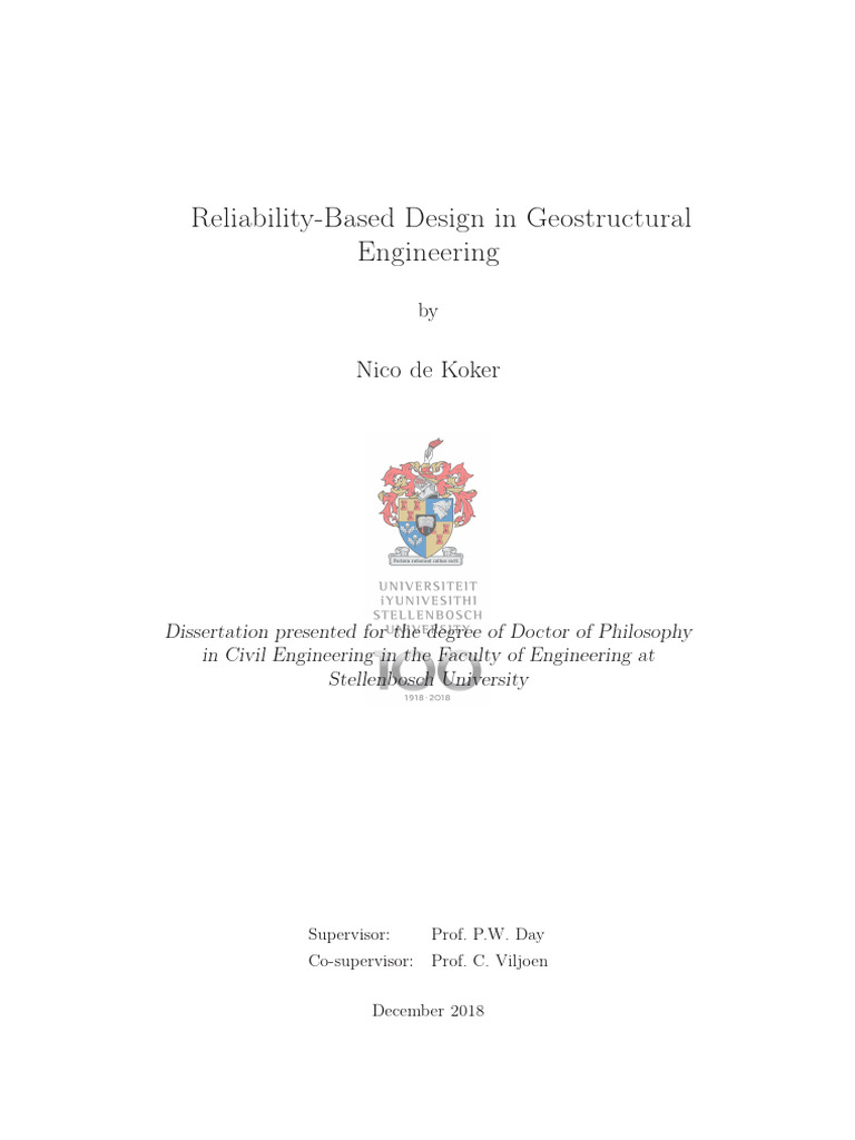 Reliability-Based Design in Geostructural | PDF | Reliability Engineering | Random Variable