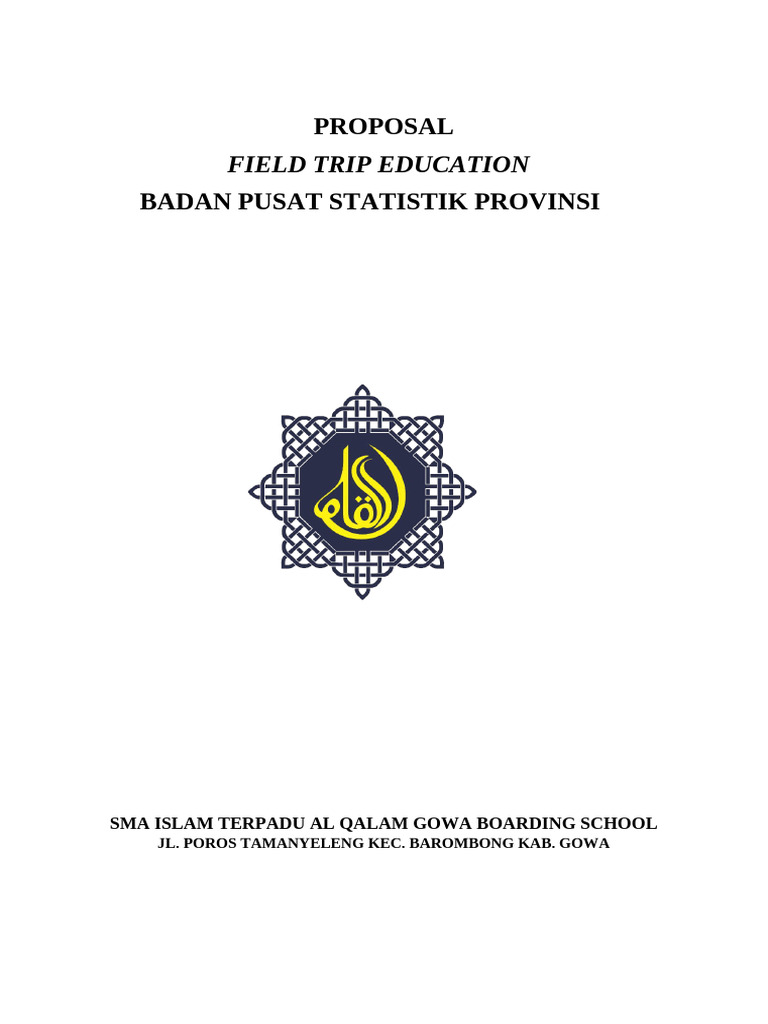 Proposal Field Trip Pendidikan SMA Al Qalam | PDF
