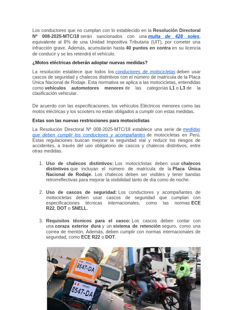 Motos Con Chaleco y Placas Ult | PDF | Casco | Motocicleta