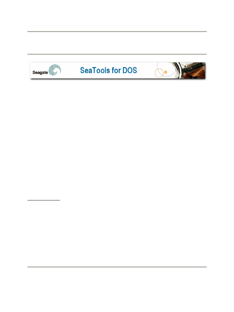 Seatools Dos Guide | PDF | Booting | Bios