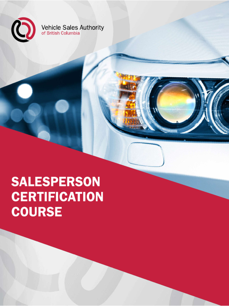 VSA Salesperson License Course Overview | PDF | Car Dealership ...