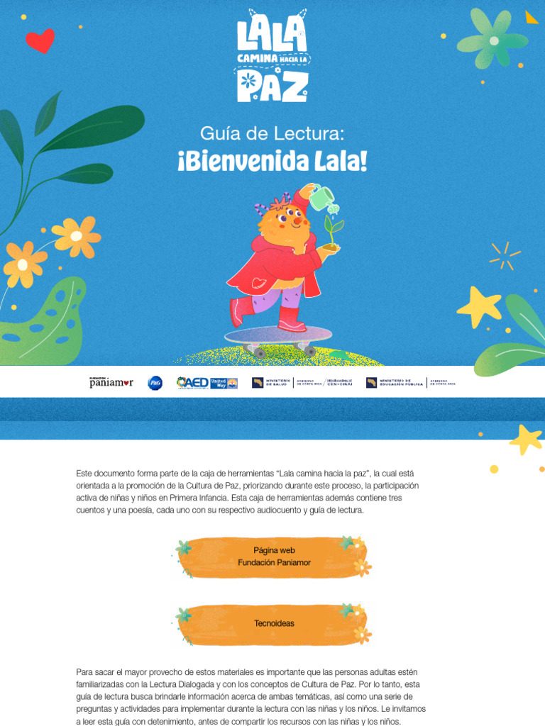 Guía de Lectura - Bienvenida Lala | PDF | Paz | Valores