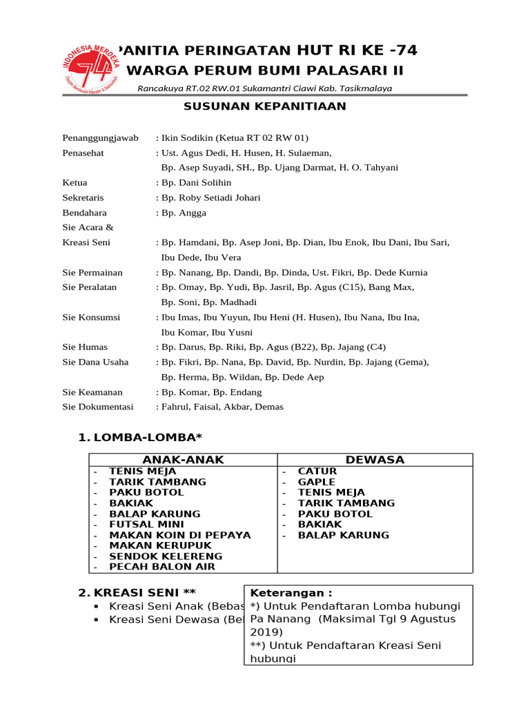 Susuna Panitia | PDF